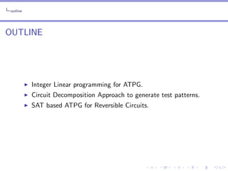 ATPG of reversible circuits | PPT
