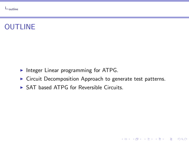 ATPG of reversible circuits | PPT