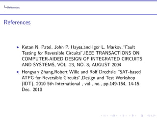 ATPG of reversible circuits | PPT