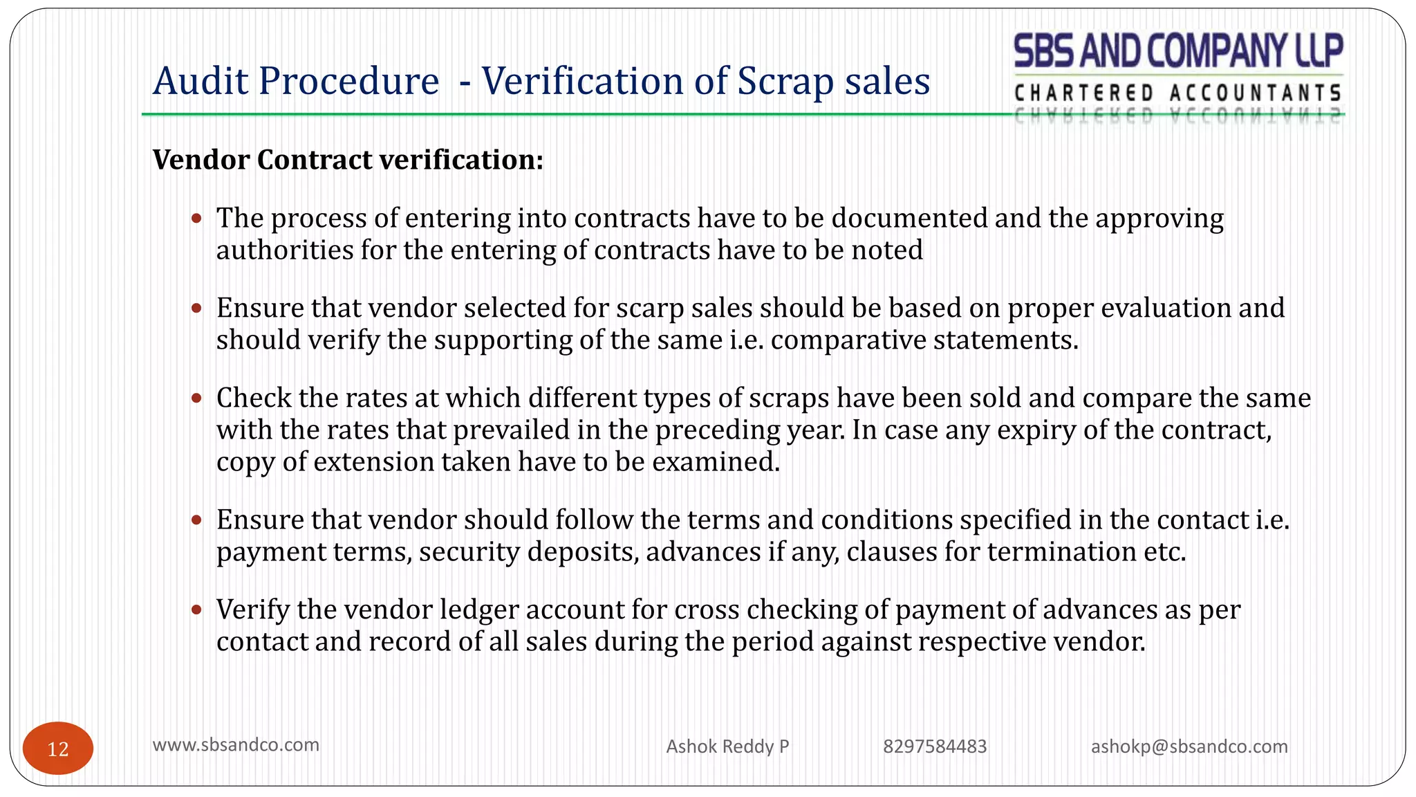 PPT - Audit of Scarp Sales | PPTX
