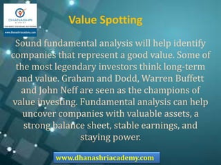 The Strengths and Weaknesses Fundamental Analysis | Dhanashi Academy | PPTX