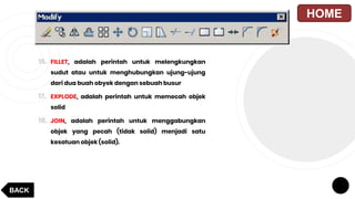 PPTmedia pembelajaran autocad perintah dasar | PPTX
