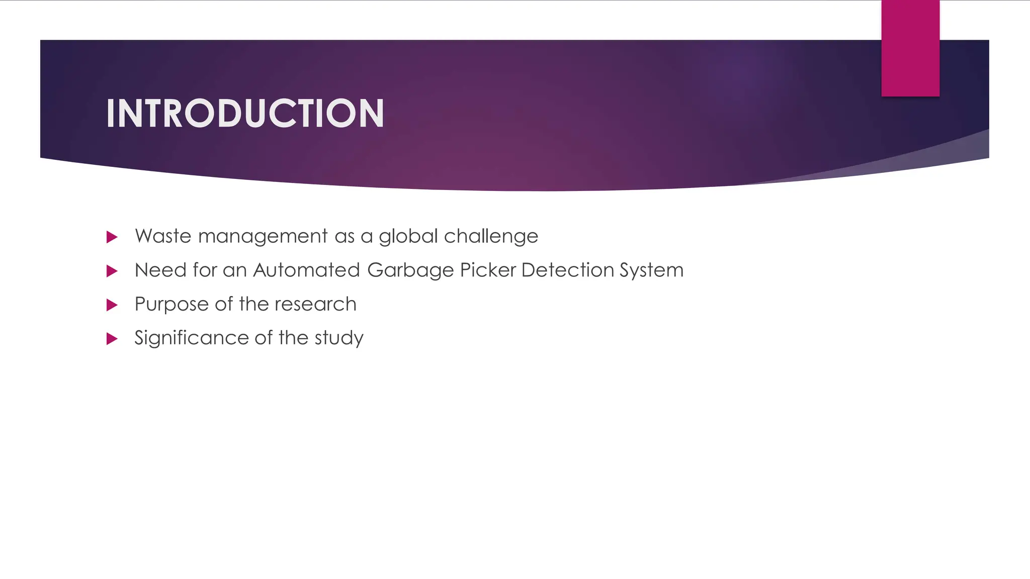PPTAUTOMATED GARBAGE PICKER DETECTION SYSTEM FOR WASTE MANAGEMENT[1].pdf