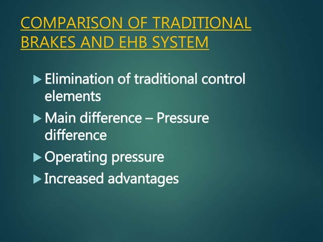 ELECTRO HYDRAULIC BRAKING SYSTEM | PPTX | Auto Technology | Automotive