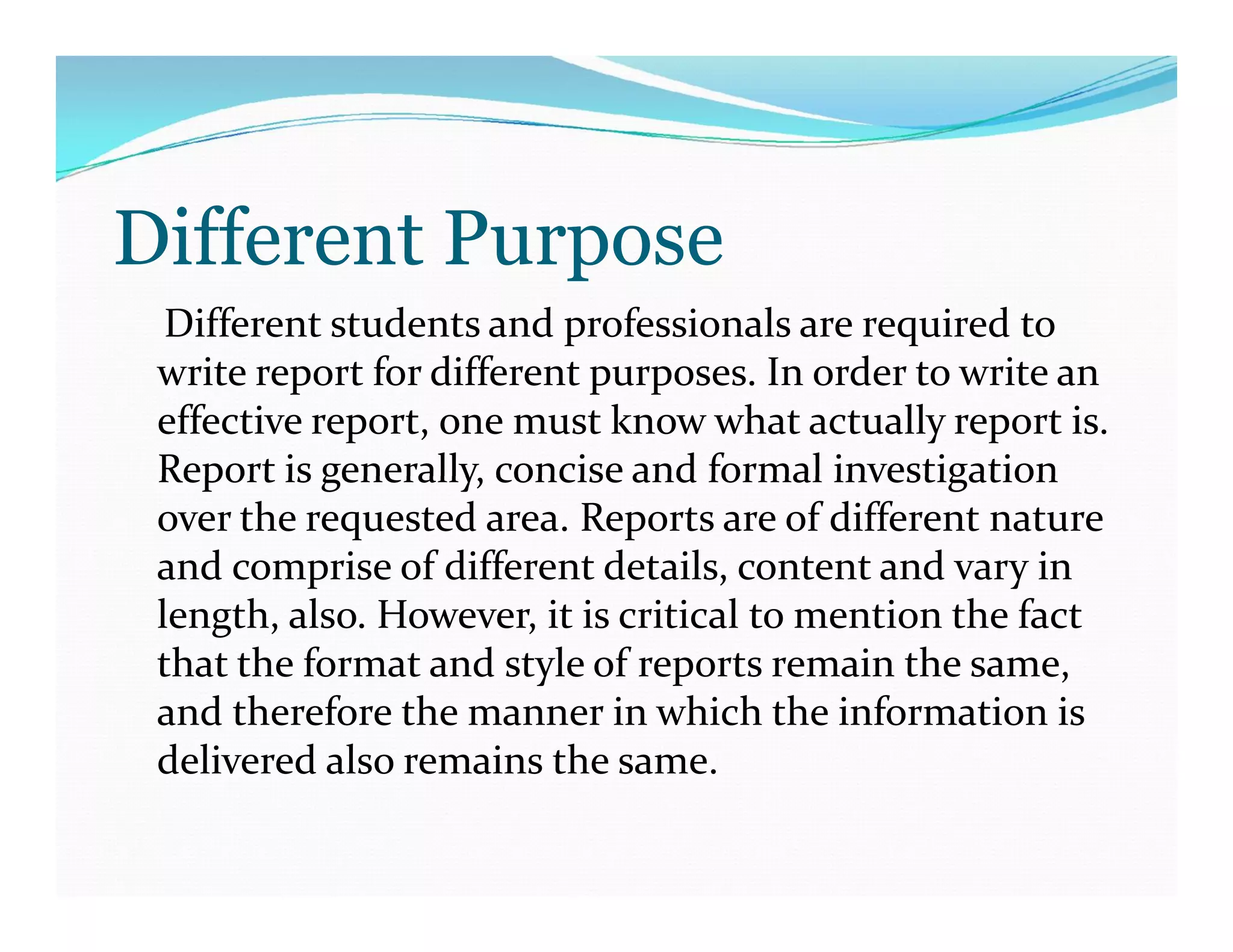 Effective Report Writing | PDF