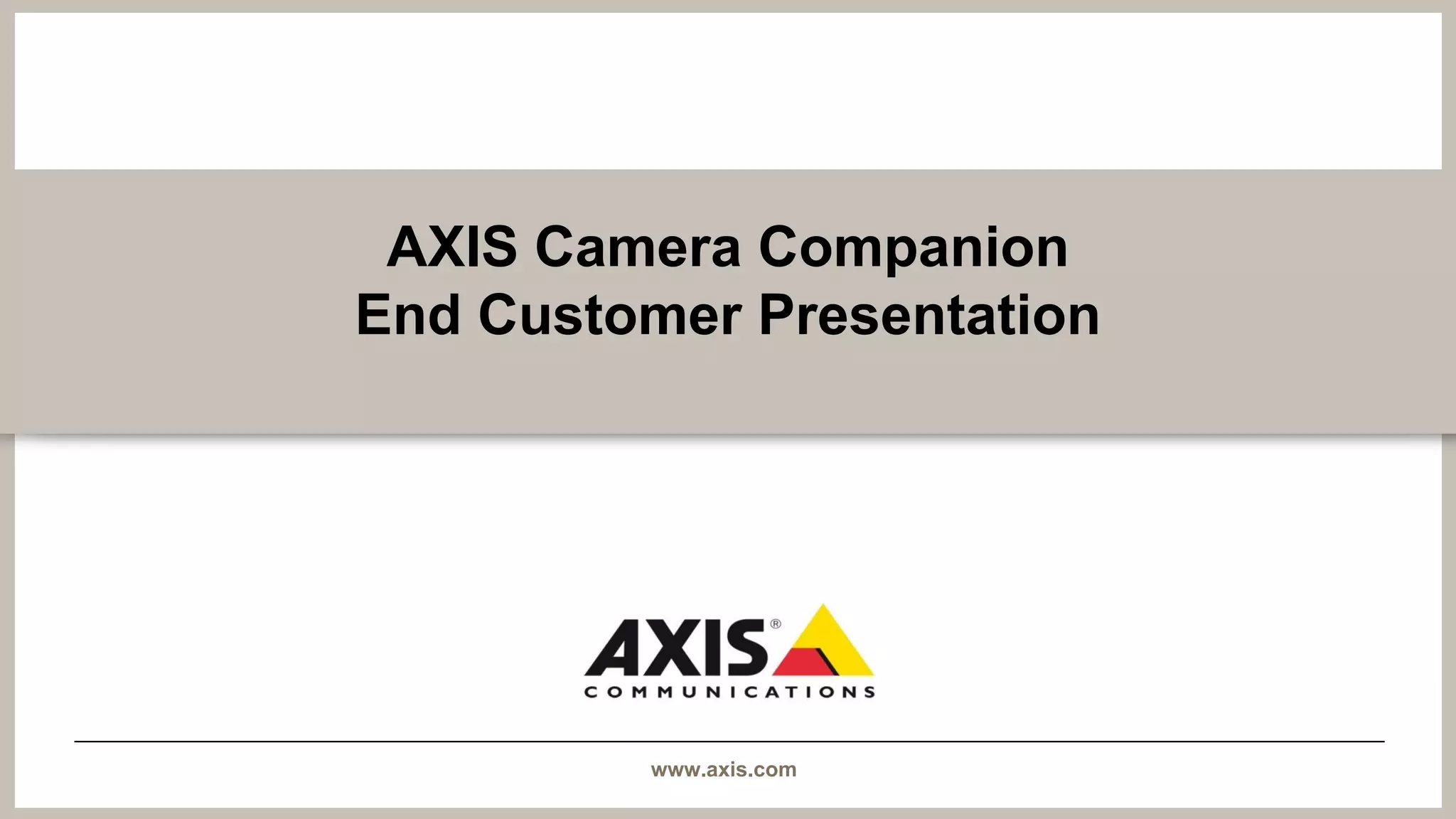 Axis Camera Companion | PDF