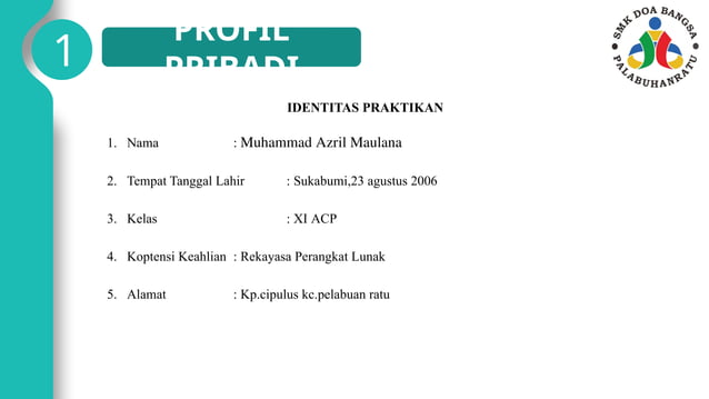 ppt laporan kegiatan PKL SMK yang diikuti oleh siswa/siswi SKM untuk memenuhi tugas dan tanggung ...