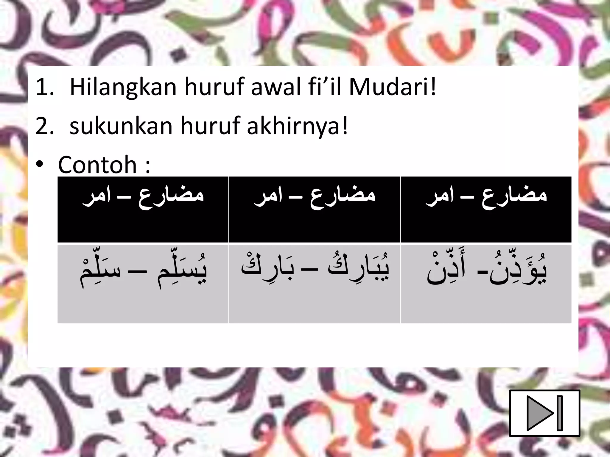 Bahasa Arab Materi Fi'il Amr | PPTX