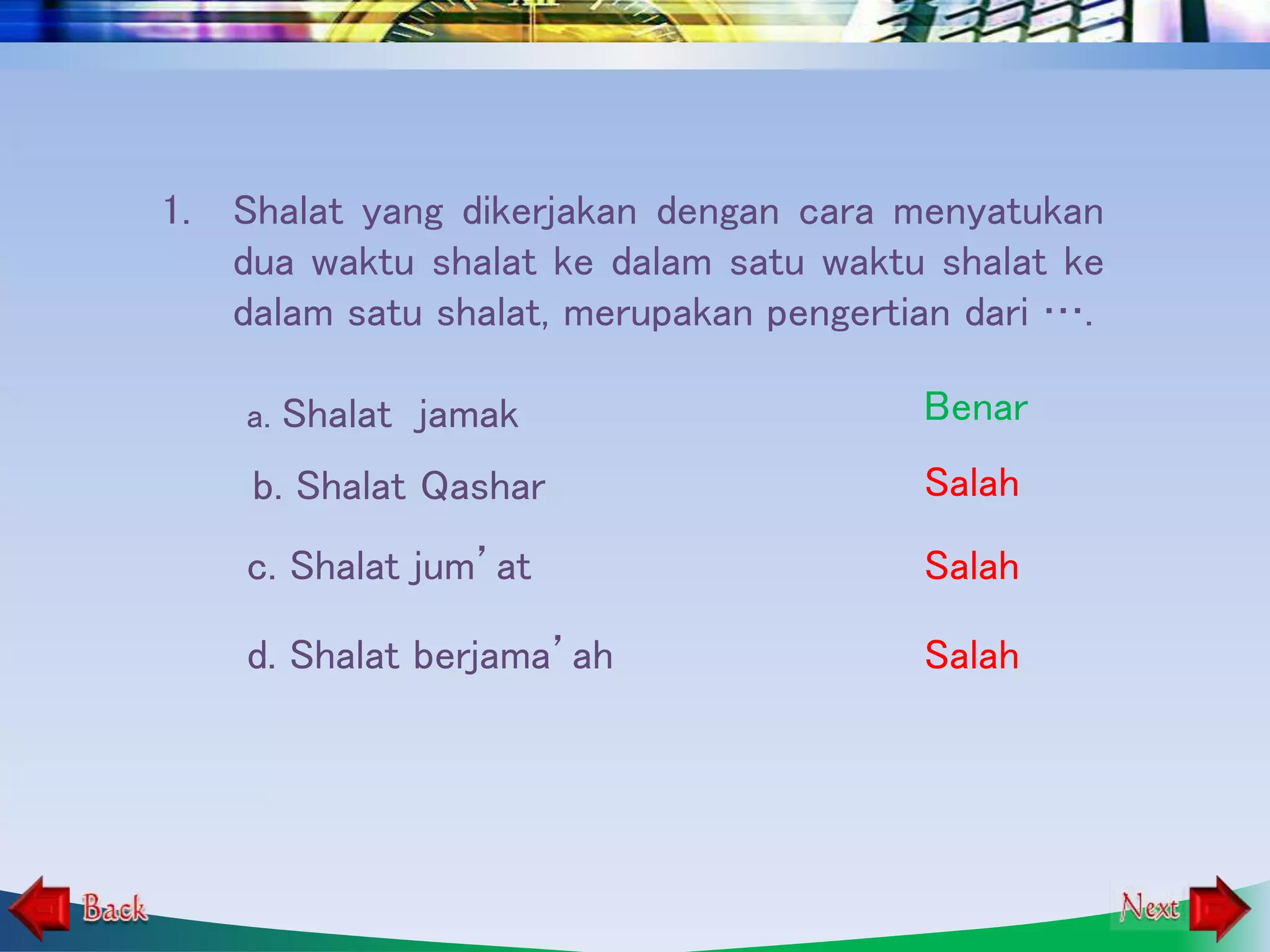 Ppt bab 13 (shalat jama' dan qashar) | PPTX