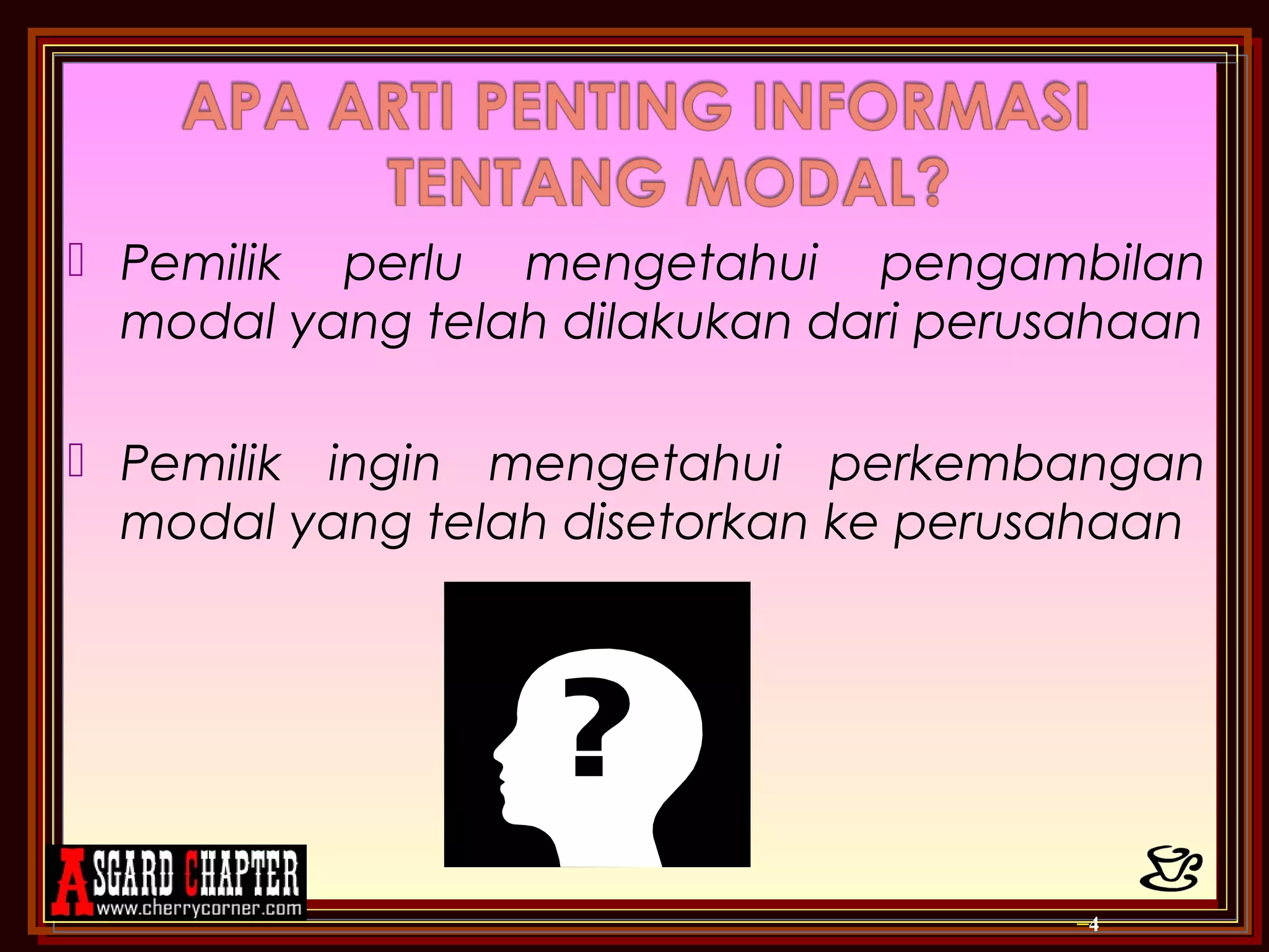 Ppt bab 14 laporan perubahan modal, neraca, dan arus kas | PPT