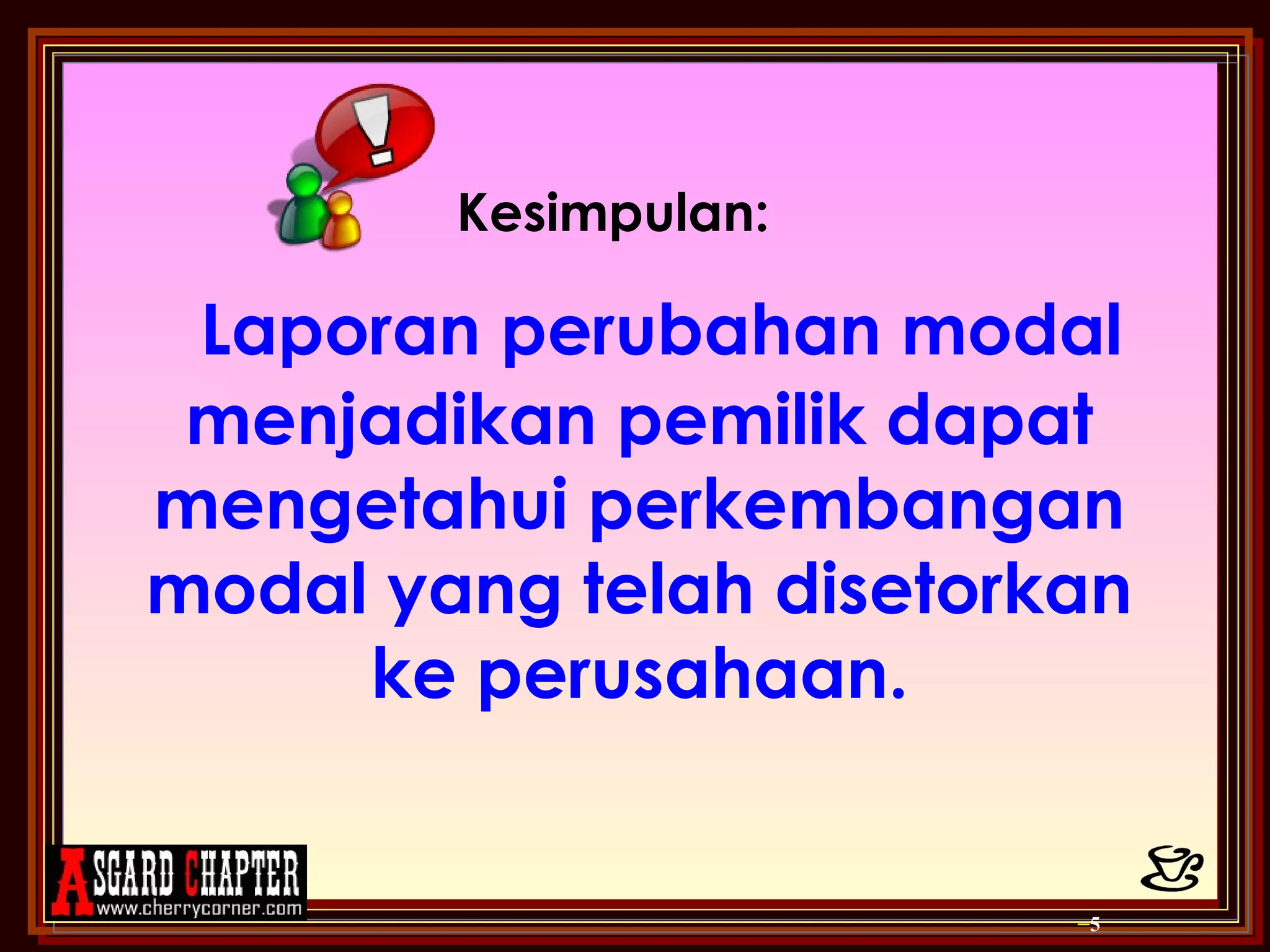 Ppt bab 14 laporan perubahan modal, neraca, dan arus kas | PPT