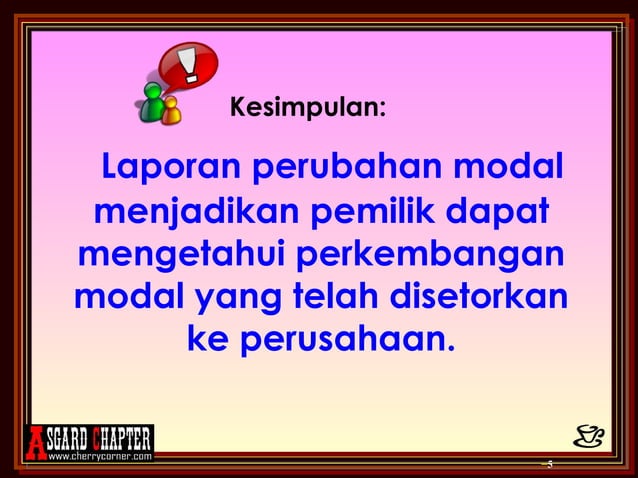 Ppt bab 14 laporan perubahan modal, neraca, dan arus kas | PPT