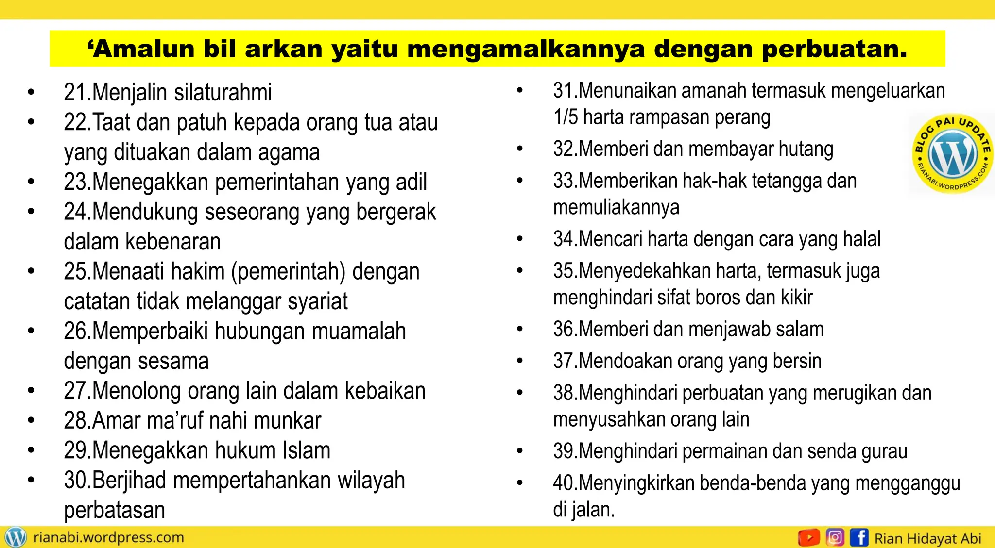 PPT BAB 2 SYU'ABUL IMAN, MA'RIFATUN BIL QOLBI, IQRARUN BIL LISAN ...