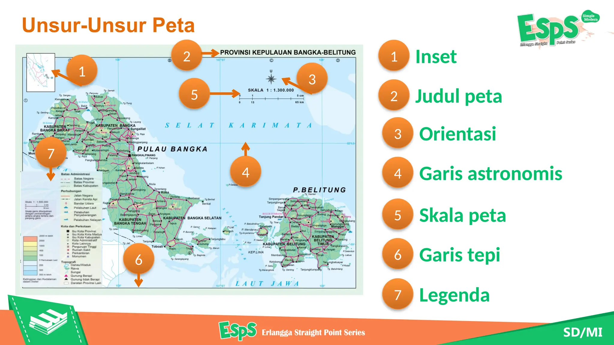 PPT Bab 6 Peta untuk kelas 4 sd pada pembelajaran IPAS | PPTX