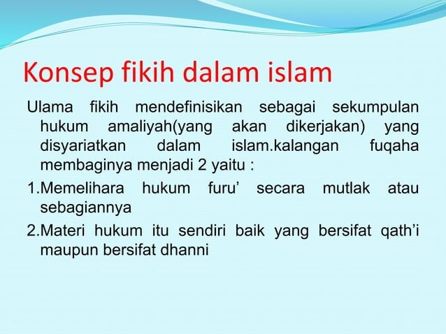 KONSEP FIQH DALAM ISLAM | PPTX