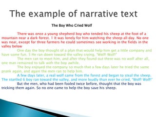 Bahan Ajar Narrative Text (Fable) | PPTX