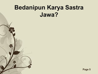 Karya Sastra Jawa | PPT