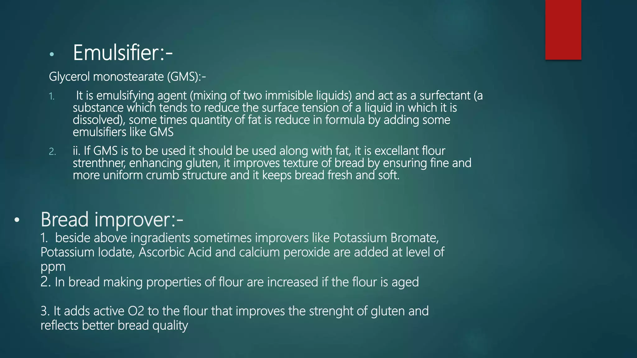 Role of ingredients in bakery industry | PPTX