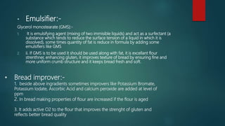 Role of ingredients in bakery industry | PPTX