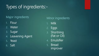 Role of ingredients in bakery industry | PPTX