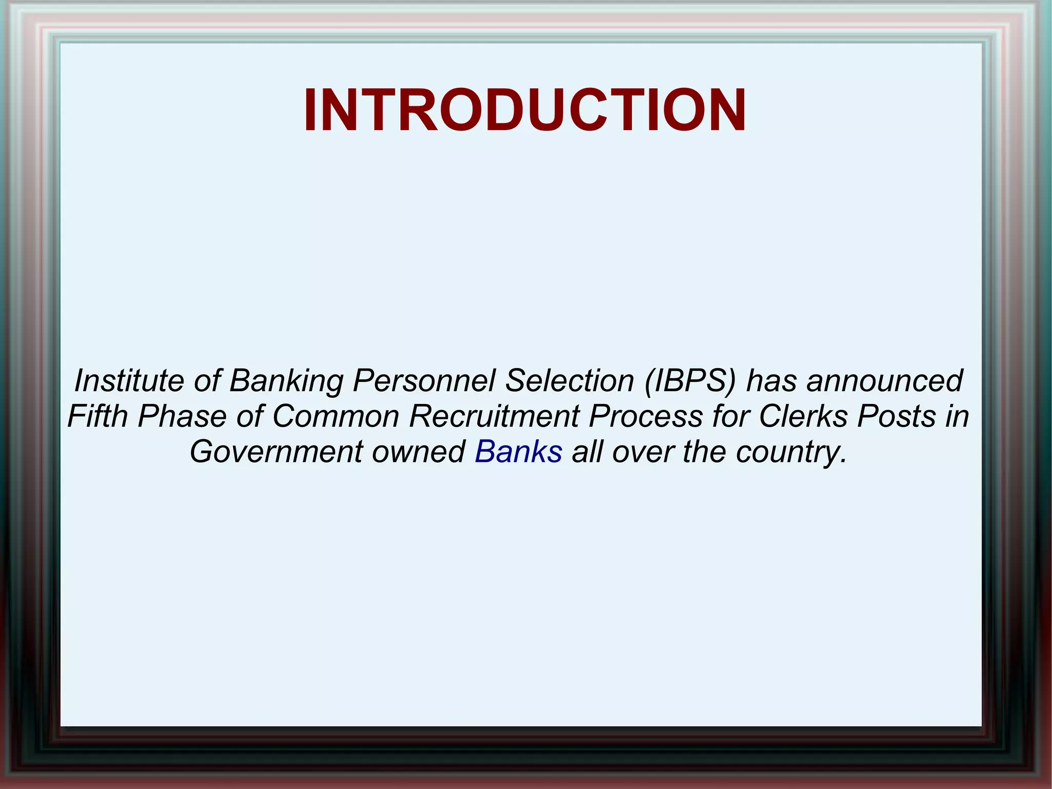 Ppt bank clerk | ODP