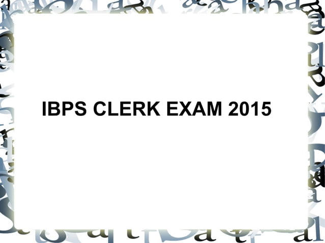 Ppt bank clerk | ODP | Standardized Testing | Educational Assessment