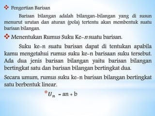 BARISAN DAN DERET | PPTX