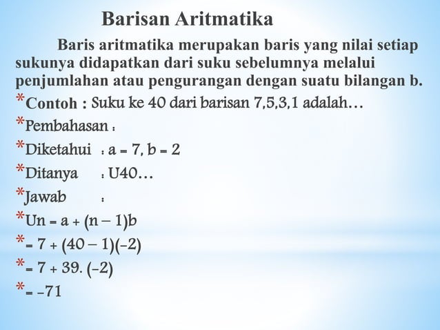 BARISAN DAN DERET | PPT