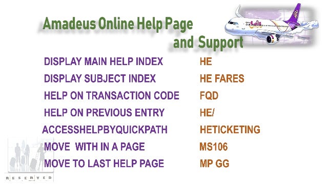 Basic Reservation and Ticketing AMADEUS selling platform connect bsp