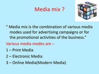 Media Mix and Public Relations | PPTX