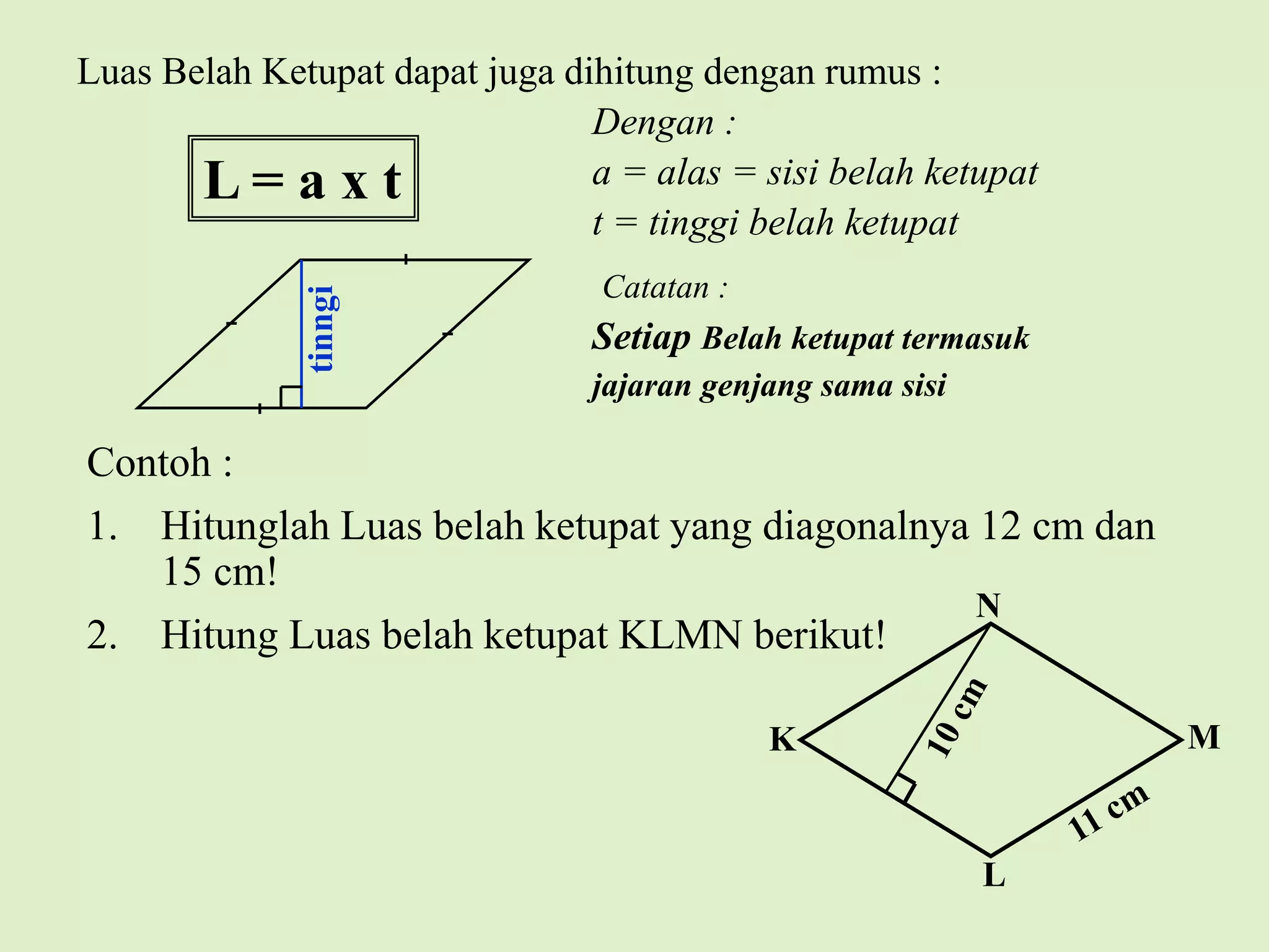 PPT Belah Ketupat Kelas 7 Semester 2 | PPTX