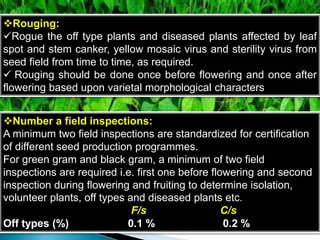 BLACK AND GREEN GRAM SEED PRODUCTION IN . | PPT