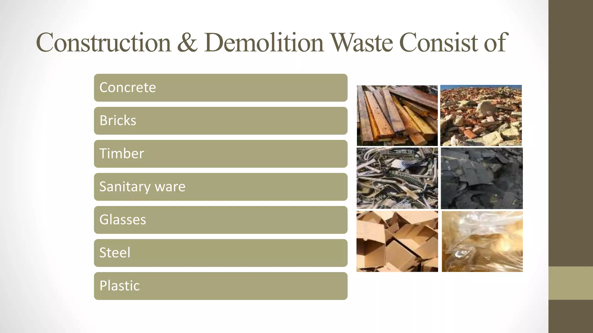 construction and demolition waste management | PPTX