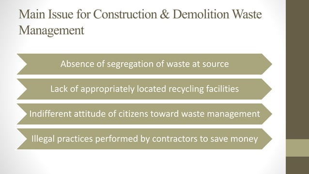 construction and demolition waste management | PPTX | Civil Engineering ...