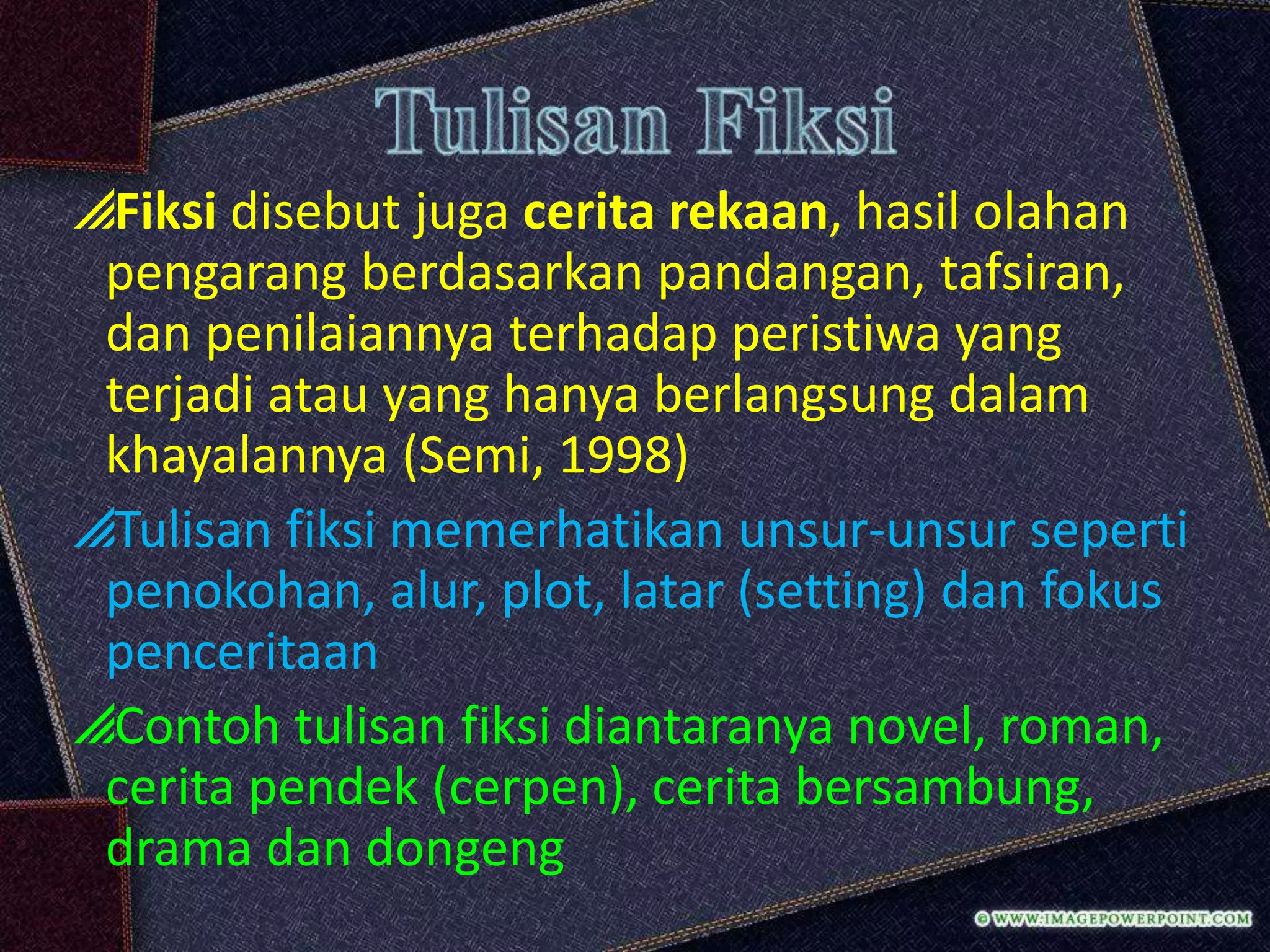 Jenis tulisan dan Kerangka Karangan (Bahasa Indonesia) | PPTX