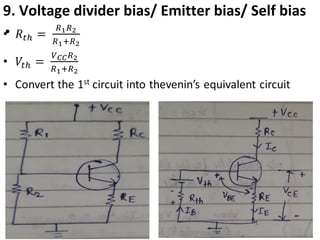 biasing circuit ppt based on bi polar junction transistor | PDF