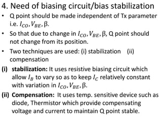 biasing circuit ppt based on bi polar junction transistor | PDF