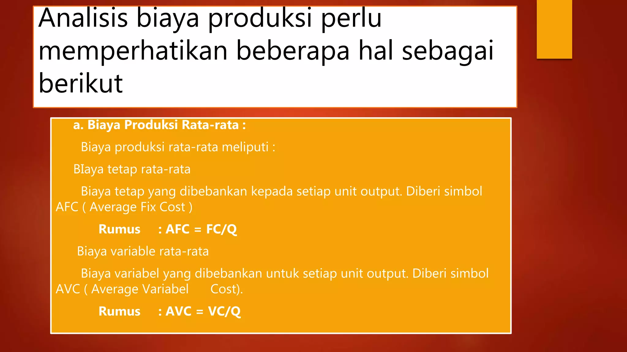 Ppt biaya produksi dalam ilmu ekonomi | PPTX