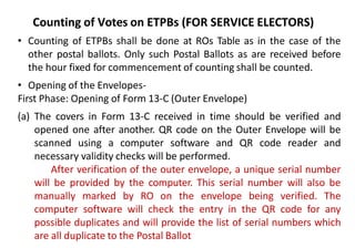 PPT BIJNOR COUNTING Counting of Votes on ETPBs (FOR SERVICE ELECTORS | PPTX