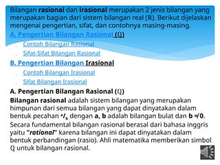 Pembelajaran Pecahan, Bilangan Rasional, dan Irasional serta Operasinya ...
