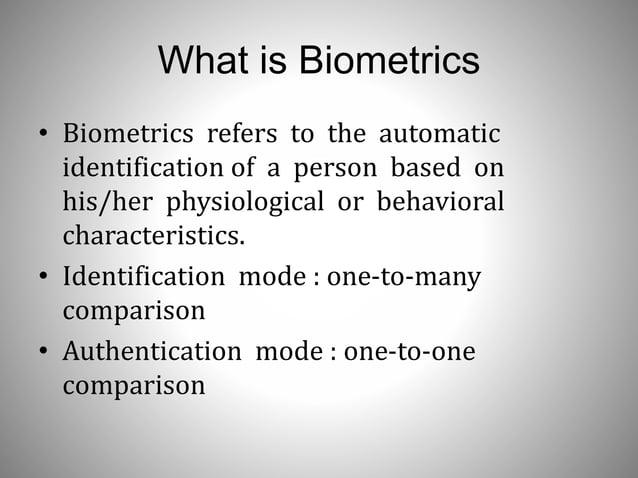 Biometric Technology | PPT