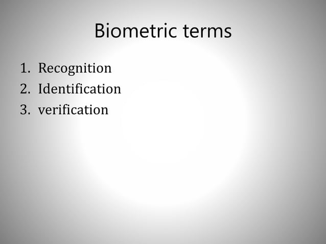 Biometric Technology | PPT