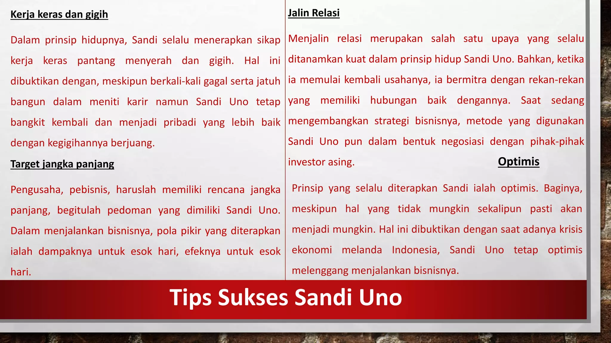 biografi sandi uno | PPTX