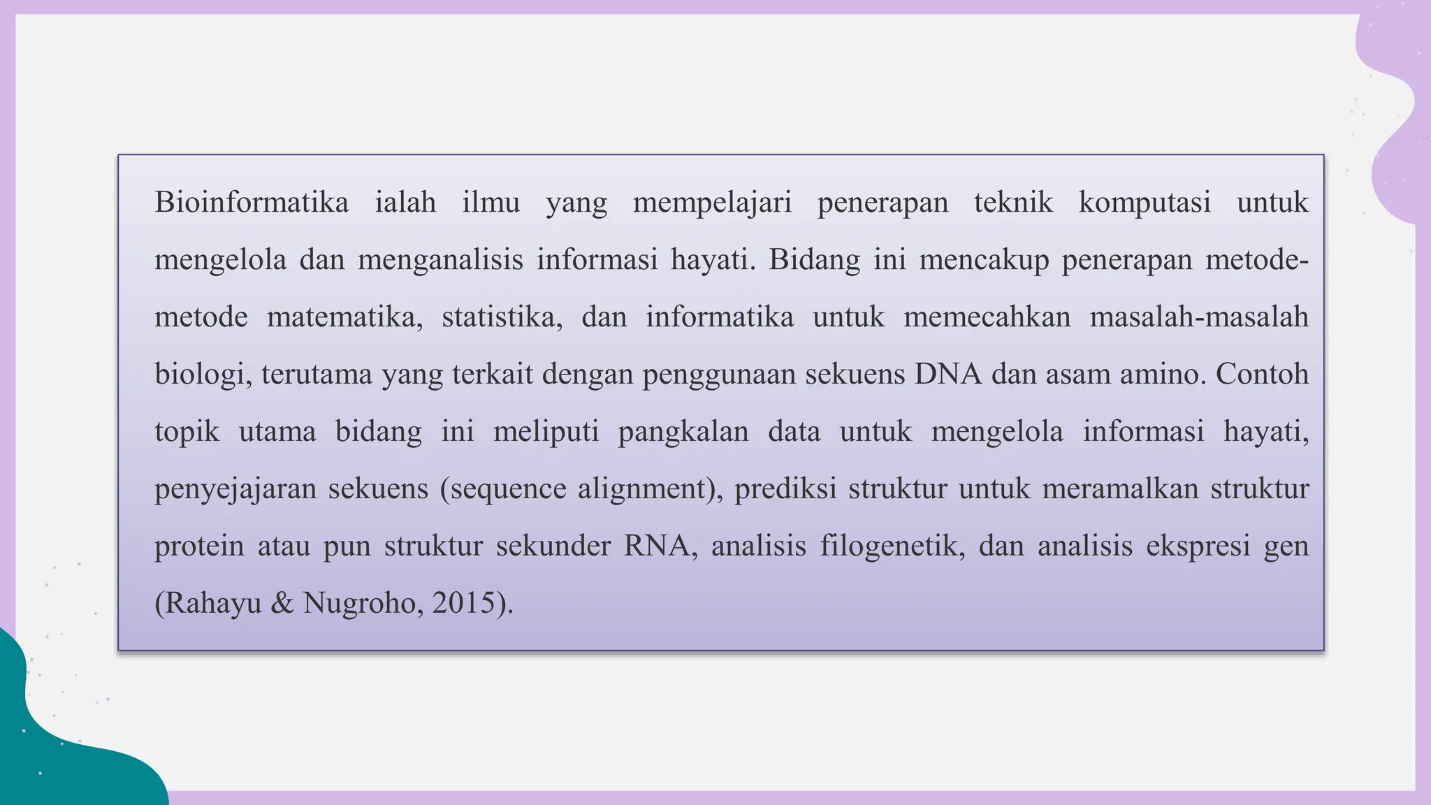 bioinformatika (bioteknologi) pendidikan bio | PPTX