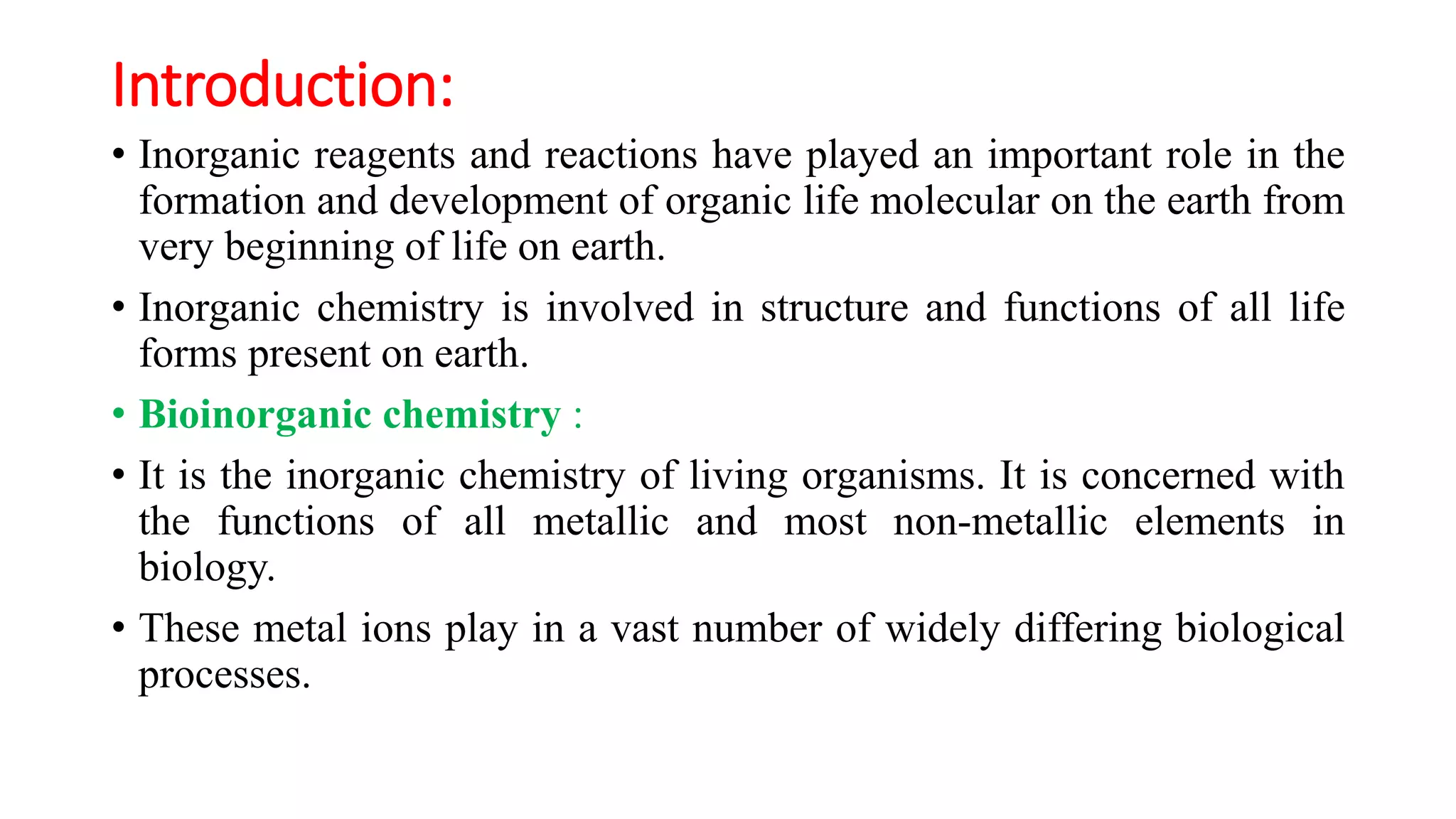 Ppt bioinorganic chemistry by dr.seema pattanshetti | PPT