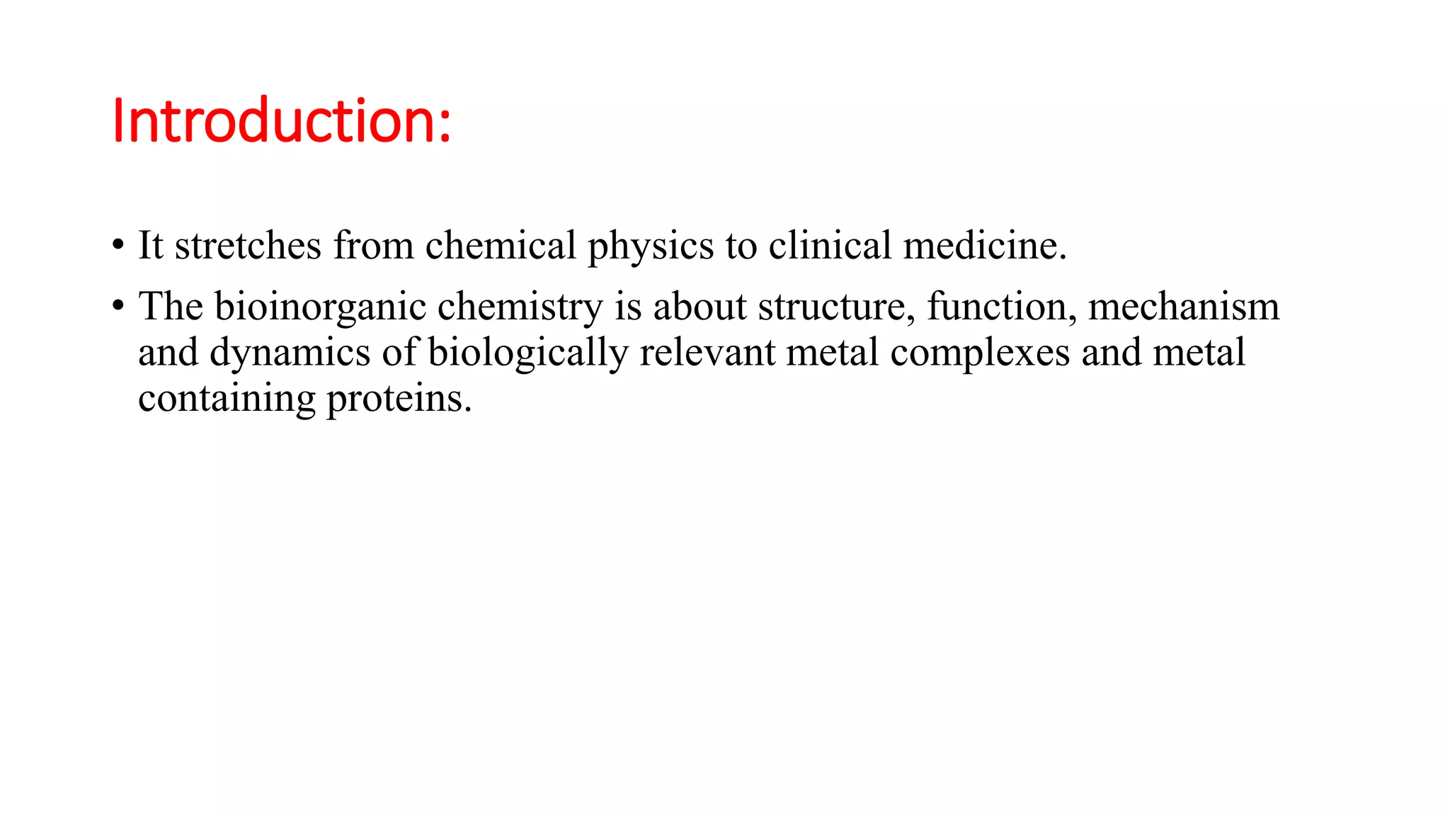 Ppt bioinorganic chemistry by dr.seema pattanshetti | PPT