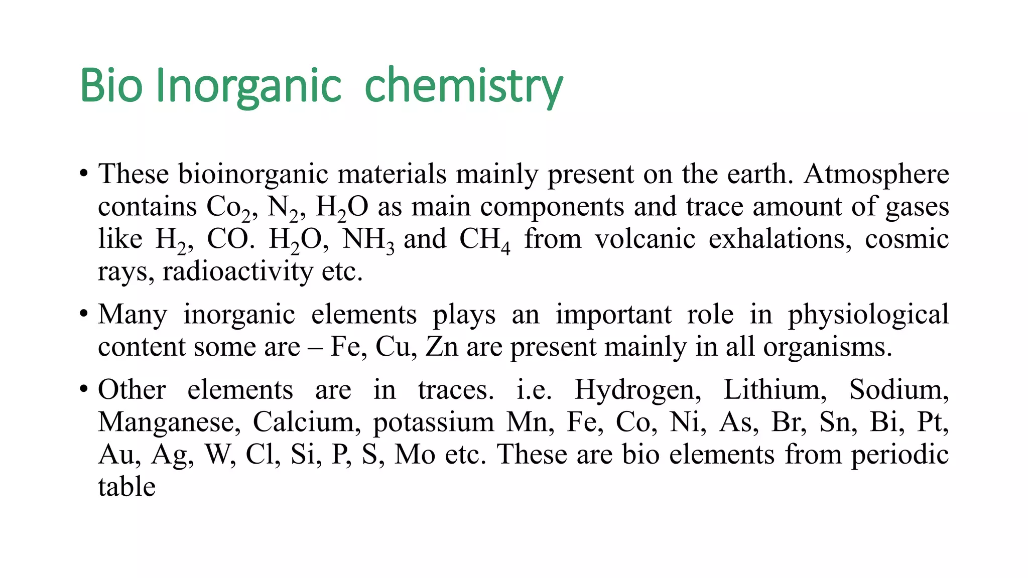 Ppt bioinorganic chemistry by dr.seema pattanshetti | PPT