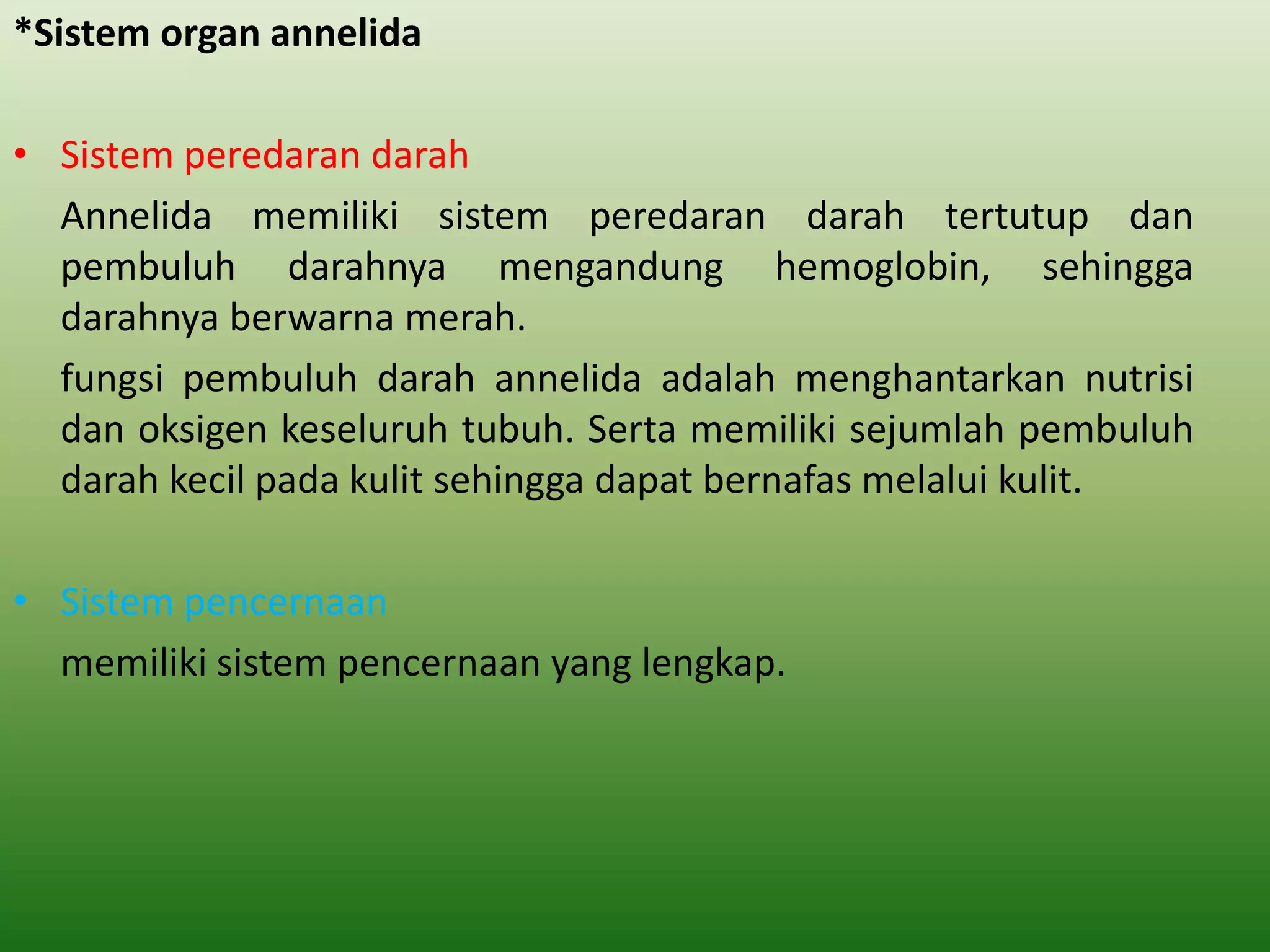 PPT biologi tentang klasifikasi hewan Annelida | PPT