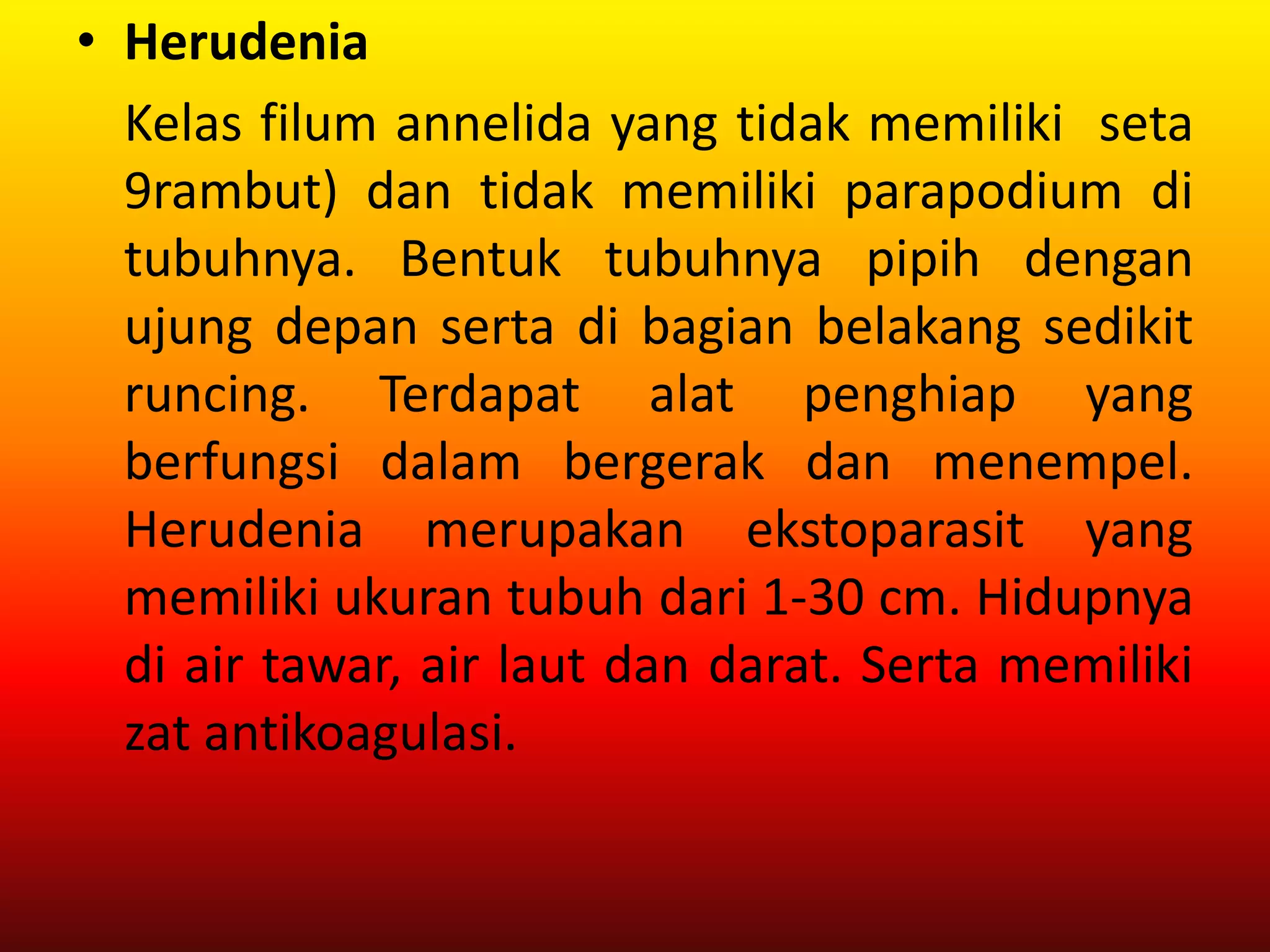 PPT biologi tentang klasifikasi hewan Annelida | PPTX