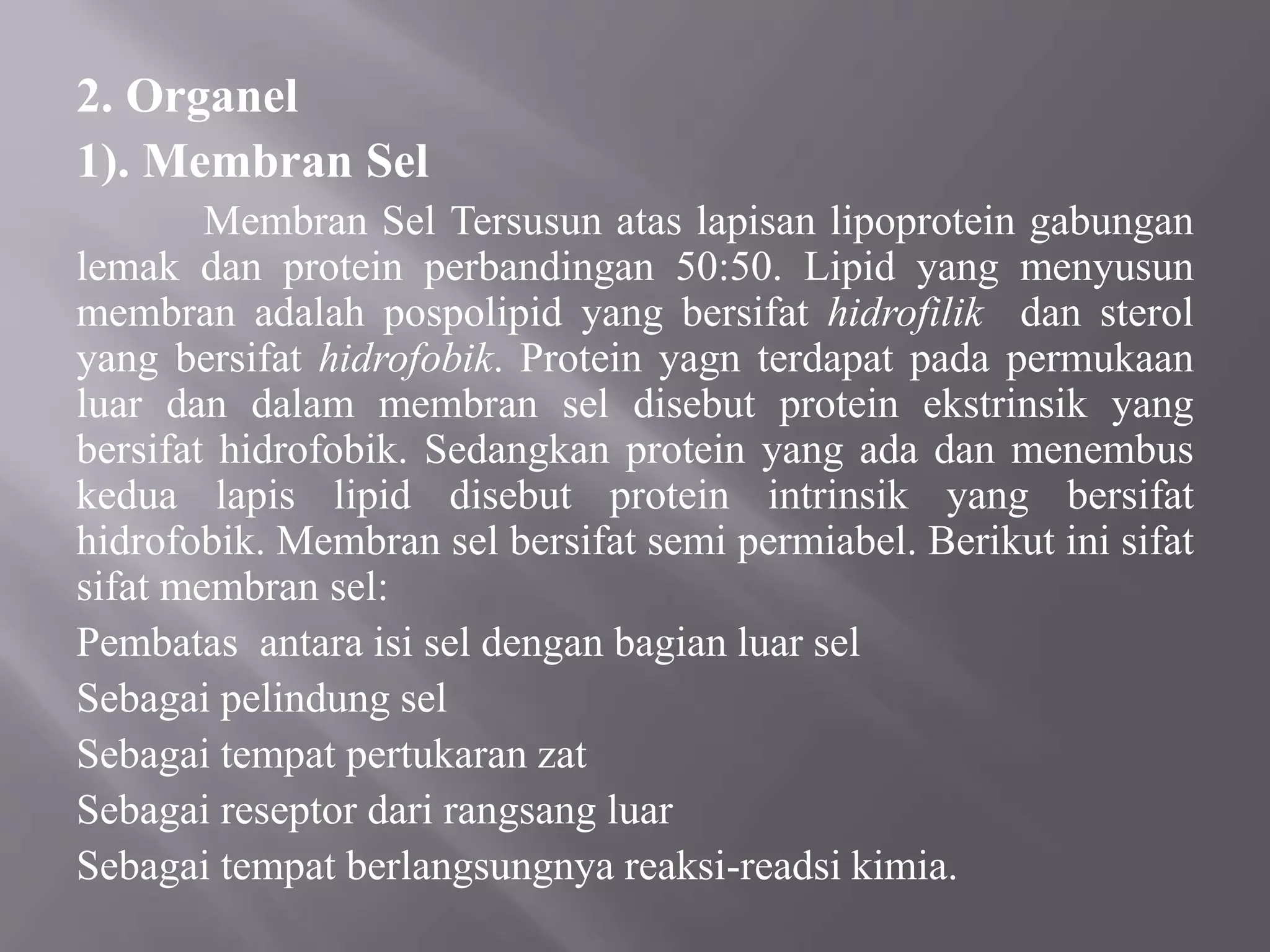 Komponen Penyusun Sel [Biologi] | PPTX
